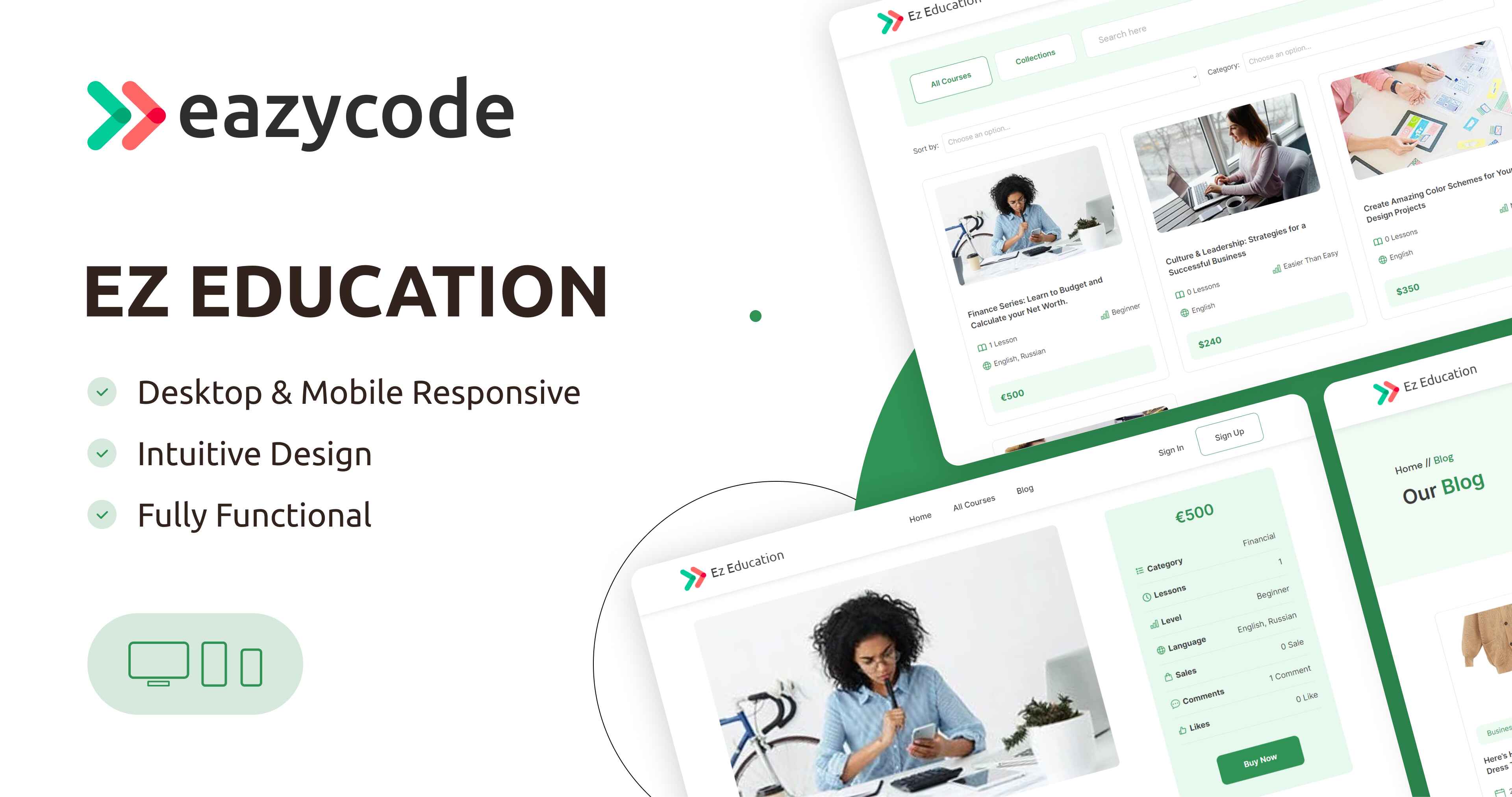 Ez Education Portal template - NoCode Bubble.io Template by EazyCode - NoCode Agency